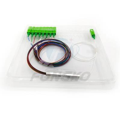China 1x2 1x4 1x8 1x16 2x8 2x16 PLC Splitter PLC Fiber Optical Splitter with SC APC UPC Connector for sale