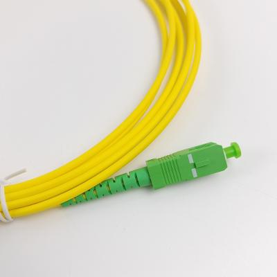 China Optical Patch Cord Yellow Pigtail SC/APC G652D Single Mode LSZH 1M Simplex 2.0mm Fiber Optic Patch Cord for sale