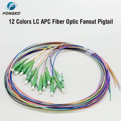 China FONGKO 12 Core 0.9mm G652D PVC Optical Fiber Pigtail Buldle Pigtail LC FC SC ST UPC APC Fibre Optic Pigtails for sale