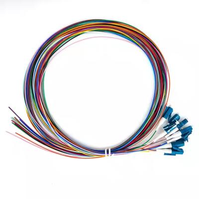 China Fiber Optic SM Fiber Pigtail 12 core 0.9mm G652D PVC LC FC SC ST UPC APC fiber pigtail for sale
