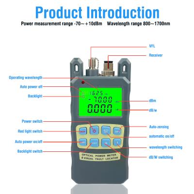 China FONGKO 70+10dBm 10mw Fiber Optical Power Meter 10km Cable Tester Tool Visual Fault Locator All-in-One Optical Fiber Cable Tester for sale