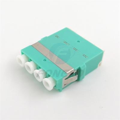China Quad Shuttered OM3 Fiber Optic Cable Adapter Lc Bulkhead Connector For CATV for sale