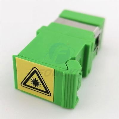 China SC/APC Green Shell Simplex Adapter With Auto Shutter  SM SC Fiber Optic Adapter for sale