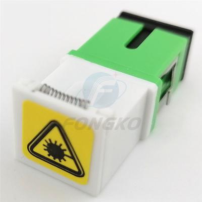 China Singlemode Fiber Adapter White Green Shell SC/APC Auto Shutter Adapter with Metal Shrapnel and Temperature Stability ≤0.20dB for sale