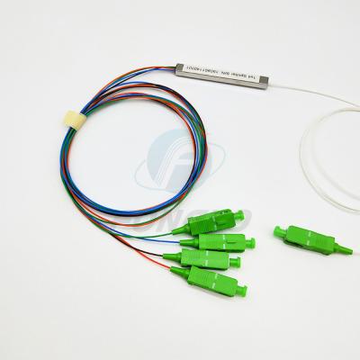 China Sc To Apc Ftth Mini Fiber Cable Splitter 1x4 Optical Plc Splitter for sale