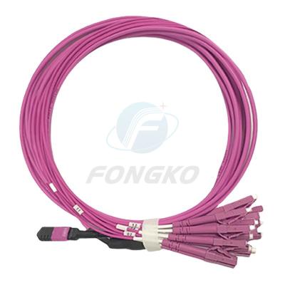 China 8 fibra OM4 MPO ao cabo de remendo MPO do LC ao cabo da fuga da fibra ótica do LC for sale