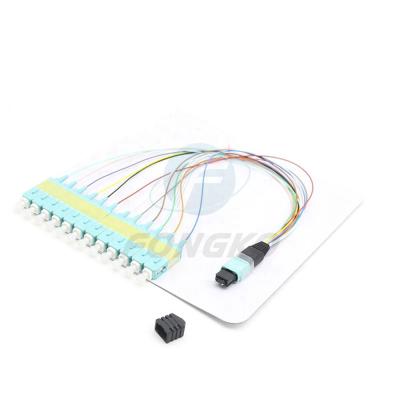 China Single Mode 0.9mm lc MPO To SC Mtp Fanout Cable 0.5m 12 Fiber for sale