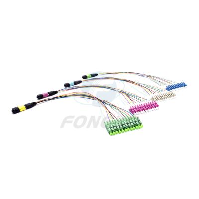 China Single Mode 12 Fiber Optical MPO To LC FC SC ST Connector for sale