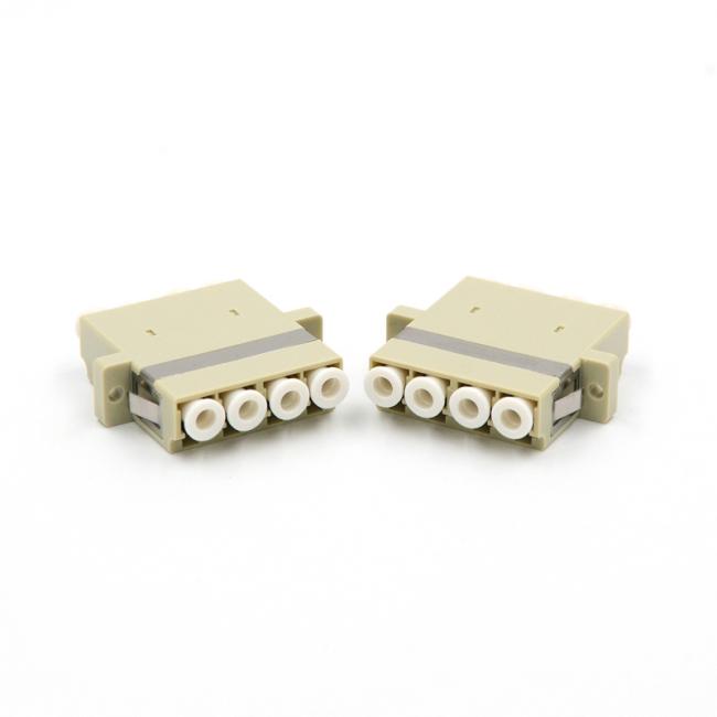 Professional Manufacturer LC Upc to LC Upc Quad Om1 Om2 Fiber Optic Adapter with Flange for FTTH Communication