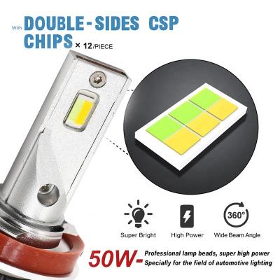 China Car head light LED H11 Three-color LED headlights  automotive headlamp  foglight 12-36V A modified lamp for sale