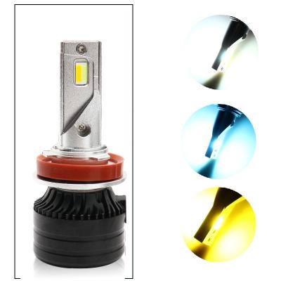 China Car head light LED H11 Three-color LED headlights  automotive headlamp  foglight 12-36V A modified lamp for sale