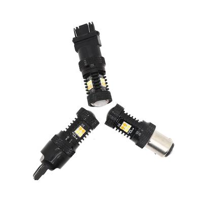 China Luzes de pisca-pisca amarelas brancas do freio do diodo emissor de luz do Switchback 12V da cor dupla 1157 3157 7443 3030 16SMD à venda