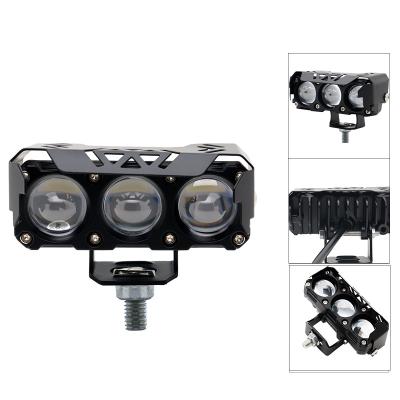 China Drie Oogballen Motorfiets Spotlights LED koplamp Bijna geel Verwijderd wit Hulplicht Te koop