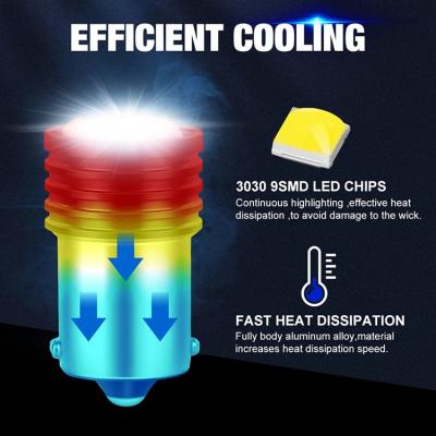 Cina 1157 BAY15D LED P21/5W 1156 BA15S P21W Lampade a LED 9 SMD 3030 R5W R10W Car Reverse Light Brake Tail Lamp in vendita