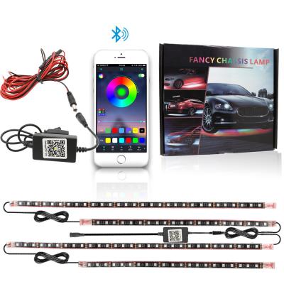 China Automotive LED Interior Lights Multi Color Remote Control Flexible ABS 12V Car LED Strip Light for sale
