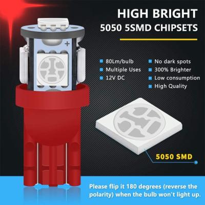 China 194 ampolas automotivos 6500K do diodo emissor de luz firmam T10 SMD 5050 lascam-se à venda