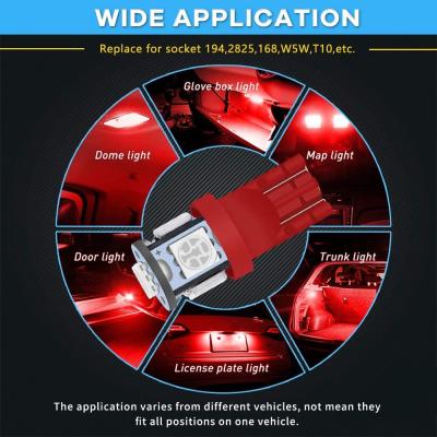 China 194 ampolas automotivos 6500K do diodo emissor de luz firmam T10 SMD 5050 lascam-se à venda