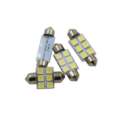 China Da abóbada interior do bulbo de lâmpada das luzes do carro do diodo emissor de luz 6SMD do festão C5W 5050 C.C. branca azul 12V 31mm 36mm 39mm 41mm à venda