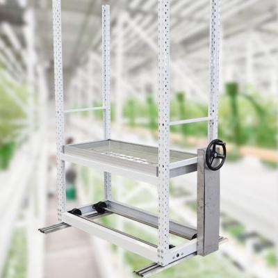 China Adjustable Portable Rolling Grow Table Optimize Multi Level Nursery Bed for sale