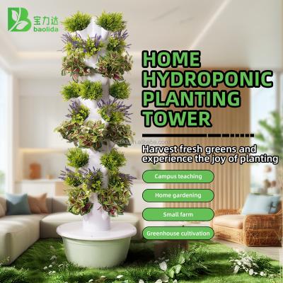 China 36 Planting Holes 9-Layer Vertical Hydroponic Tower with 220V Pump and Customizable Layers for sale