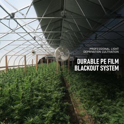 China 300 Sq Meters Breathable Light Deprivation Greenhouse With Blackout System for sale