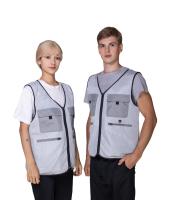 China Construction Training Work Safety Vest with V-neck Collar and Durable Multi Pocket for sale