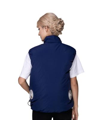 Cina Tessuto di poliestere a secca rapida Lavoro all'aperto Indossare giubbotto di raffreddamento per ventilatori Giubbotto di sicurezza per l'estate in vendita