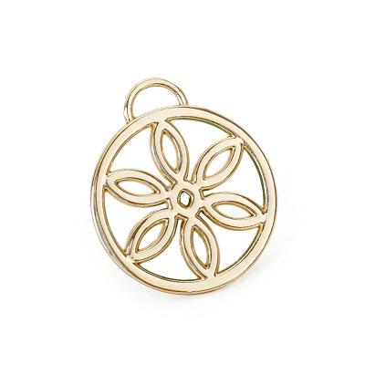 China Hardware circular da decoração da bolsa da geometria da flor DIY do pendente do ouro de pouco peso à venda