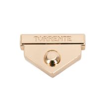 China Light Gold Triangle Shape Handbag Lock Hardware Flexible Snap Push Lock for sale