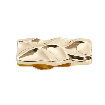 China Fecho de bolsa dourado claro em forma de onda Hardware para trava de bolsa à venda