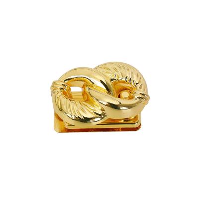 China Acessórios de bloqueio de bolsa de metal envolto em ouro brilhante encaixe decorativo para bolsa à venda