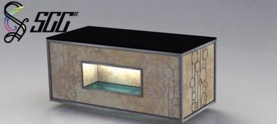 Cina Il buffet mobile della superficie del marmo di colore LED dispone la forma di rettangolo con le ruote resistenti in vendita