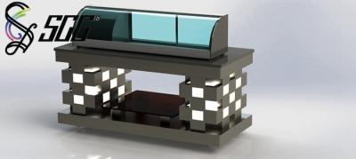 Cina Contatore unico mobile del servizio dell'alimento di illuminazione di progettazione LED per il servizio dei sushi in vendita