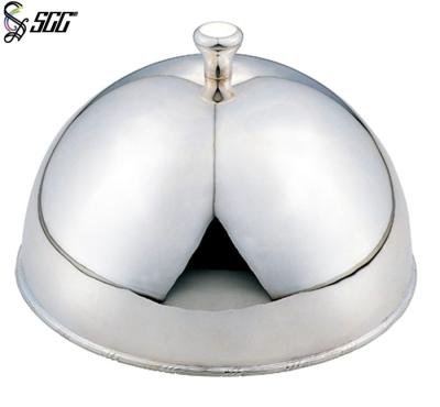 Cina stoviglie rotonde dell'acciaio inossidabile del grado della copertura 304 della cupola di 22CM per buffet in vendita