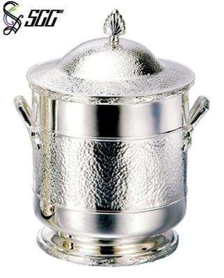 Cina Secchiello del ghiaccio del metallo con la copertura, le stoviglie dell'acciaio inossidabile per l'hotel ed il ristorante in vendita