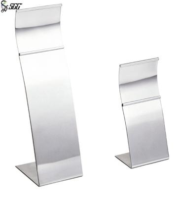 Cina Stainless Steel Restaurant Table Card Holders / Hotel Table Top Sign Stand in vendita