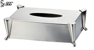 Cina Rectangle Metal Tissue Case / Stainless Steel Tissue Box Holder For Hotel in vendita
