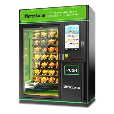 China 32in Touchscreen Fresh Food Vending Machines With Microwave 1.8KW for sale