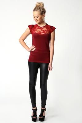 China Lace See Through Ladies Tops And Blouses Sweetheart With Cap Sleeve for sale