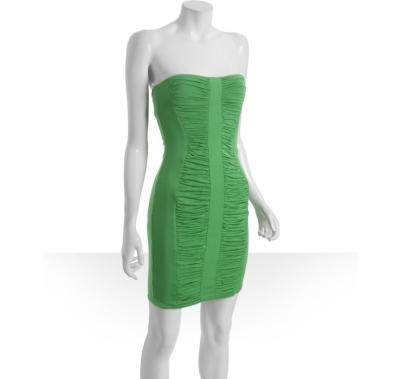 China Mulheres longas sem alças Ruched dos vestidos de partido do estiramento com aberto para trás, verde à venda