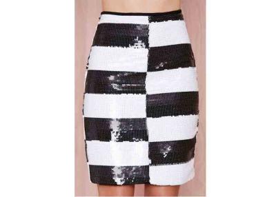 China Striped Polyester Womens Dresses Skirts Washable With Side Zipper for sale