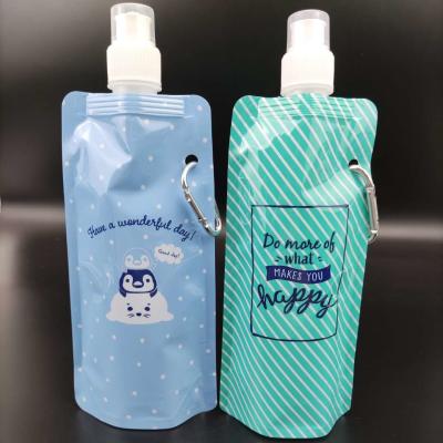 China made in China Stand up suction bag with hoop buckle/450ml Compound plastic bags for storing fruit juice for sale