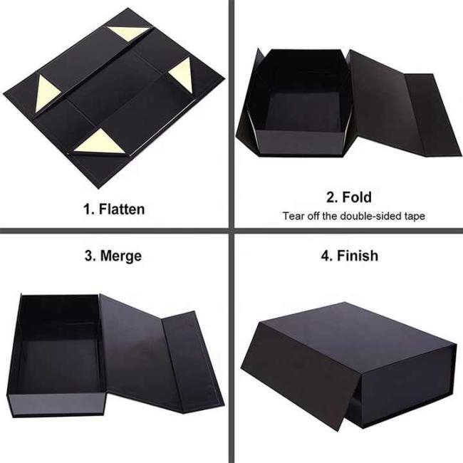 Wholesale Custom Black Specialty Crocodile Leather Magnetic Folding Gift Packaging Leather Box
