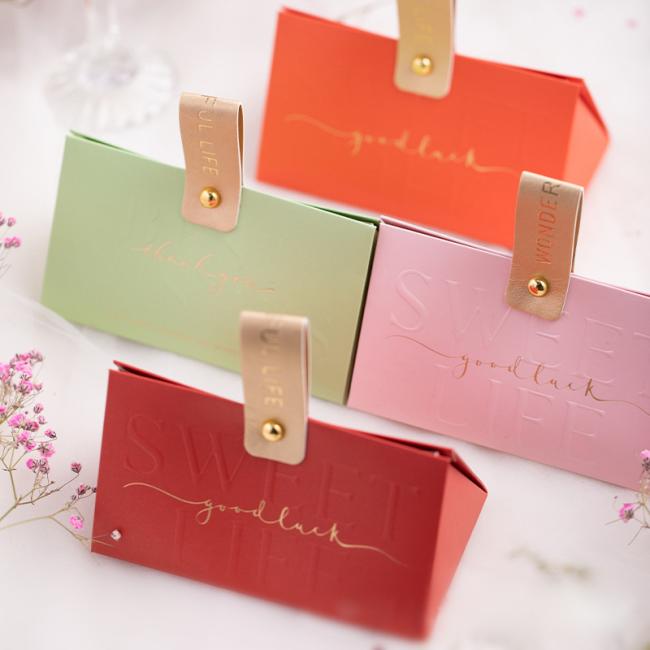 Luxury house-shaped candy box with leather handles