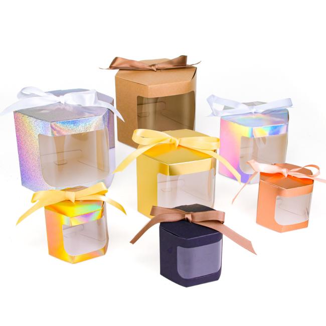 Kraft colored window paper boxes display