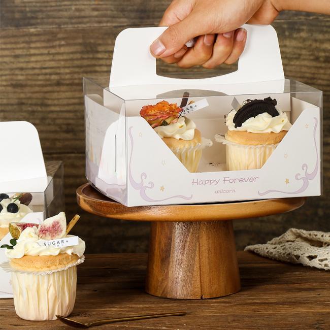 Happy Forever Window Cupcake Box Set with clear display and carry handle