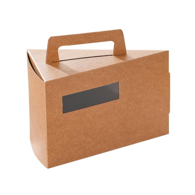 Triangle window cake box set showcasing transparent window and carry handle