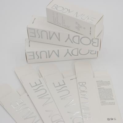 China Wholesale Simple Customized Cosmetics Packaging Boxes Essential Oil Packaging Box Skincare Card Box With Silver Stamping Logo for sale