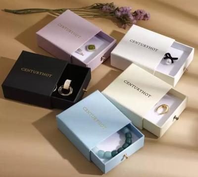 China Wholesale Logo Customized Drawer rigid gift Box High-End Jewelry Box Drawer Box Necklace Ring Pendant for sale