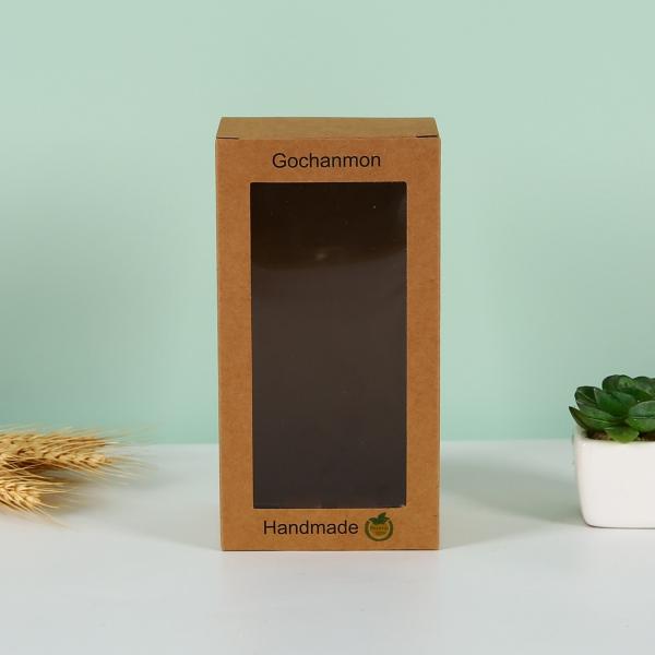 Quality Custom Kraft Paper Folding Packaging Box With Window Square Printed Box For Tea for sale